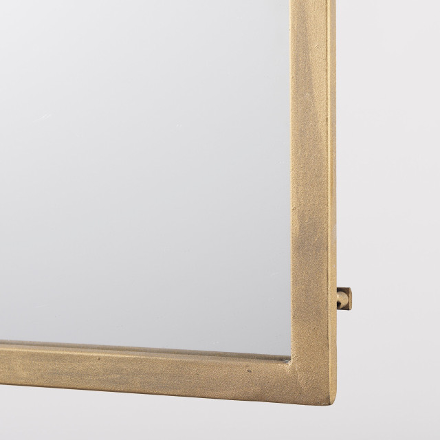 Giovanna Gold Metal Frame Arched Rectangular Wall Mirror, 49" x 24 ...
