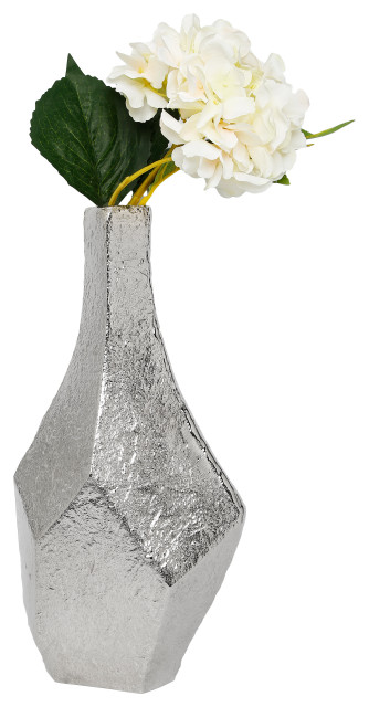 Silver Dimensional Centerpiece Vase, Raw Finish - Contemporary - Vases ...