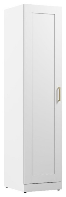 Hampton Heights Tall Narrow Storage Cabinet with Door in White ...