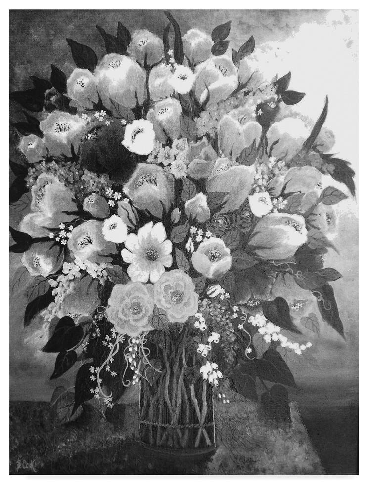 Bonnie B Cook 'Black And White Bouquet' Canvas Art, 14"x19 ...