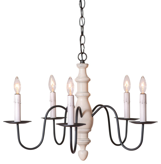 Irvins Country Tinware 5-Arm Country Inn Wood Chandelier in Rustic ...