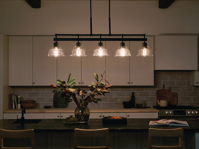 Kichler Eastmont 5-Light Industrial Chandelier in Black - Transitional ...