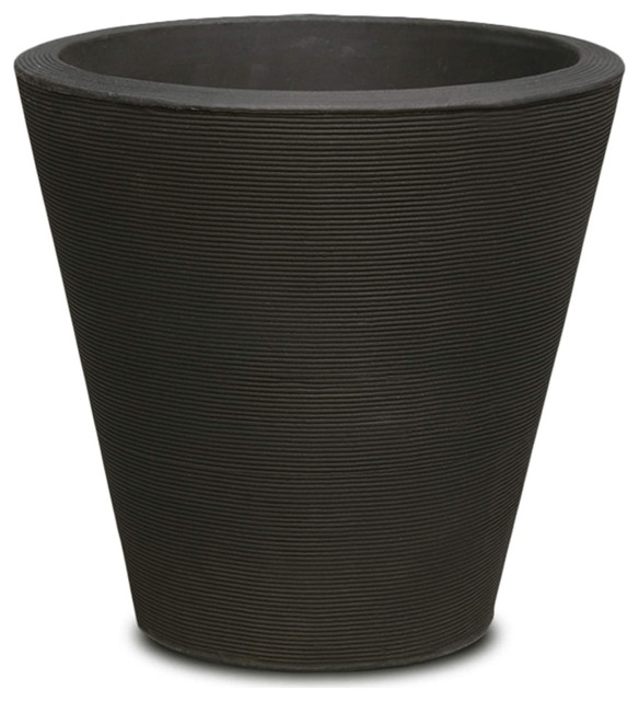 Crescent Garden Madison Planter, Double-Walled Plant Pot, 16" Caviar ...