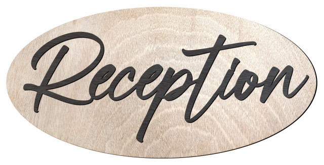 Reception sign Front desk sign Business sign Wooden sign - Contemporary ...