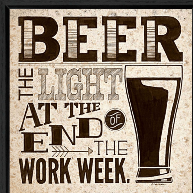 Beer Work Week Black Framed Print Wall Art - Contemporary - Novelty ...