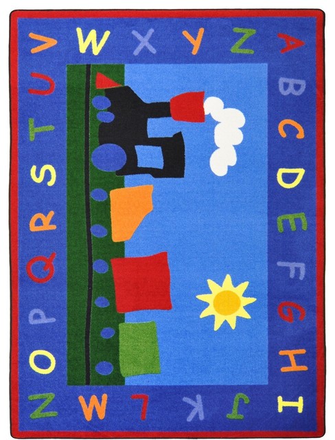 Kid Essentials, Infants & Toddlers Tiny Train Rug, 5'4" x 7'8 ...