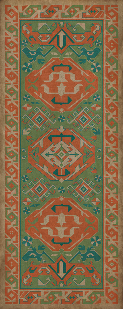 Williamsburg - Traditional - Mace 36x90 Vintage Vinyl Floorcloth ...