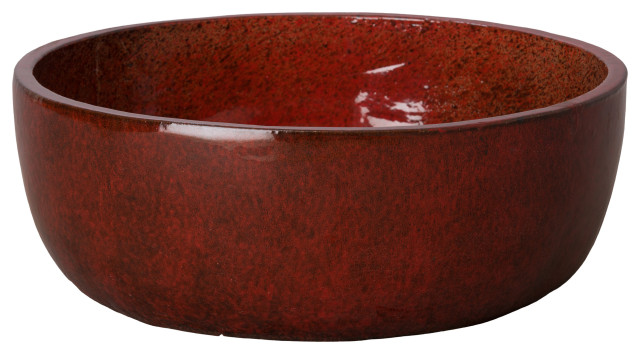 Large Tropical Red Planter - Contemporary - Indoor Pots And Planters ...