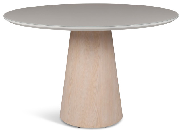 Modern Brazilian Mona Glass Top Round Dining Table - Transitional ...