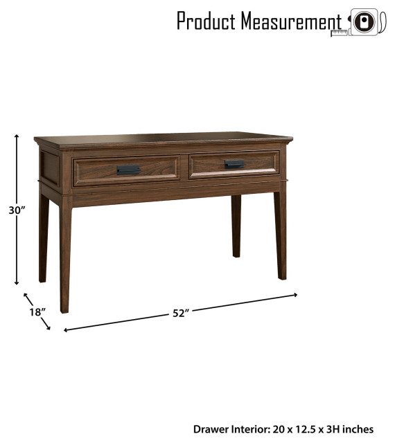 Traditional Console Table, Rubberwood Frame With Crown Molded Top & 2 ...