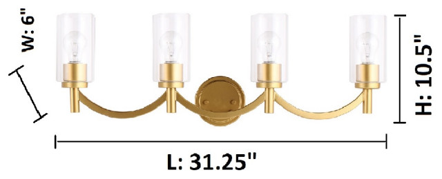 Devora 4-Light Bathroom Vanity Fixture - Transitional - Bathroom Vanity ...