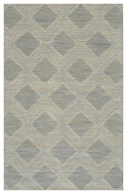 Hand-Tufted Wool Light Blue Contemporary Modern Weave Rug, 7'6x9'6 ...