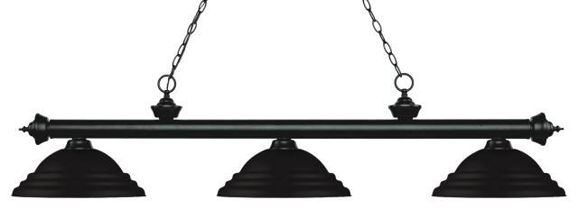 Riviera 3-Light Linear Pendant Light In Matte Black, 16.000 ...