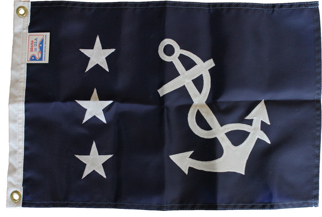 Past Commodore, 12"x18" Nylon Flag - Beach Style - Flags And Flagpoles ...
