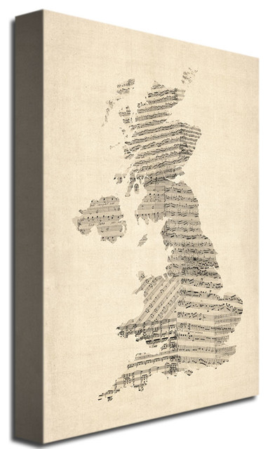 'UK Music Map' Canvas Art by Michael Tompsett, 22" x 32" - Contemporary ...
