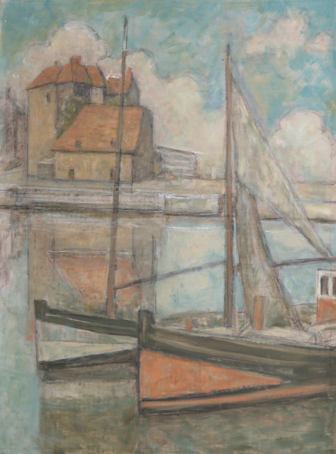 Deux Bateaux, Laurent Marcel Salinas, 22x30 - Contemporary - Paintings ...