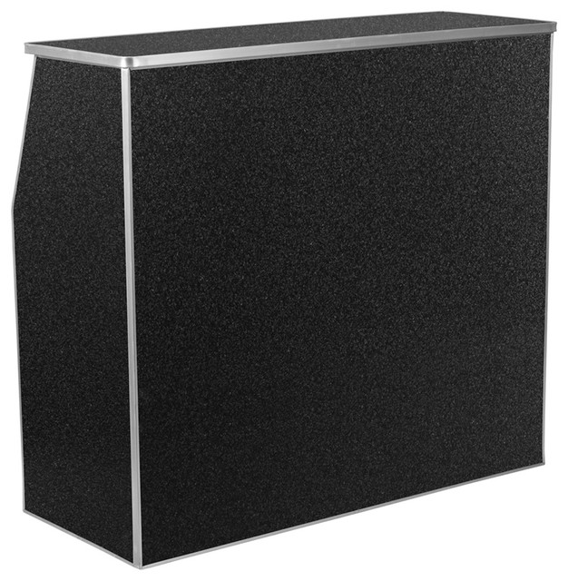 4' Black Marble Laminate Foldable Bar - Portable Event Bar ...