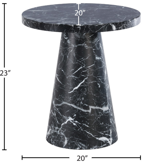 Omni Faux Marble 20" Round End Table - Transitional - Side Tables And ...