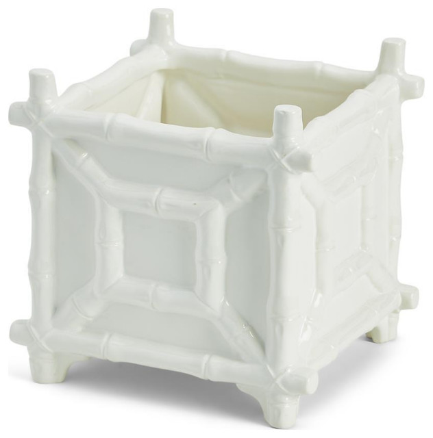 Two's Company 53002 Faux Bamboo Cachepot - Asian - Indoor Pots And ...