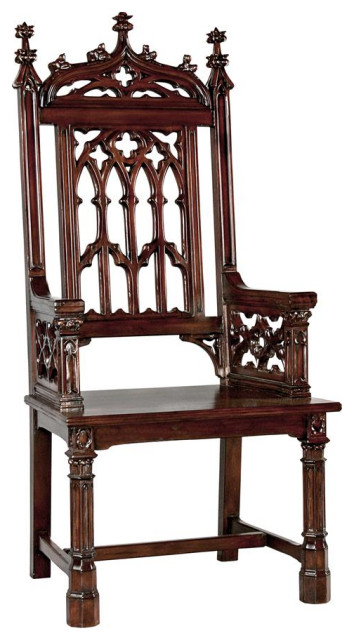 Design Toscano Gothic Tracery Cathedral Chair - Victorian - Dining ...