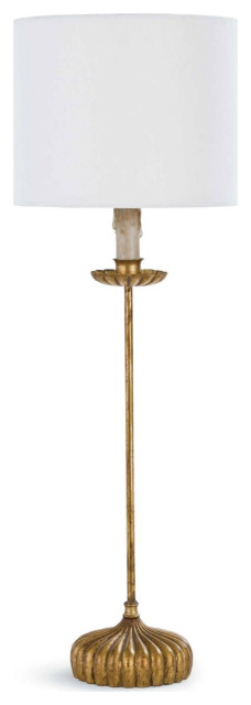 Clove Stem Buffet Table Lamp With Natural Linen Shade - Traditional ...