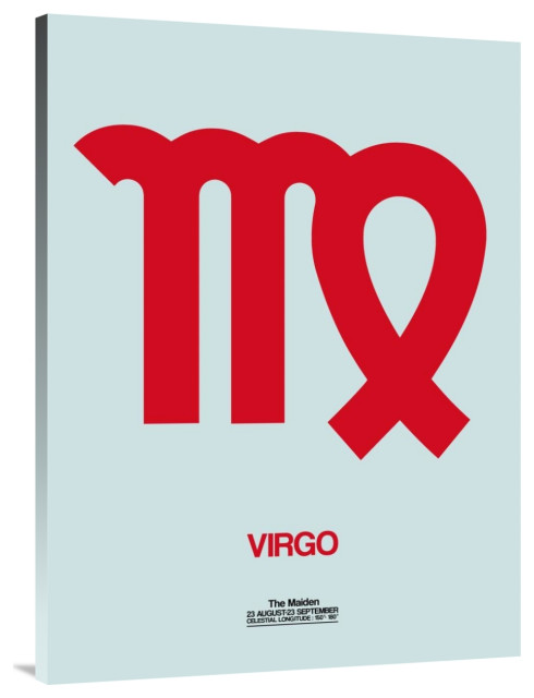 "Virgo Zodiac Sign Red" Fine Art Print, 36" x 48" - Modern - Prints And ...