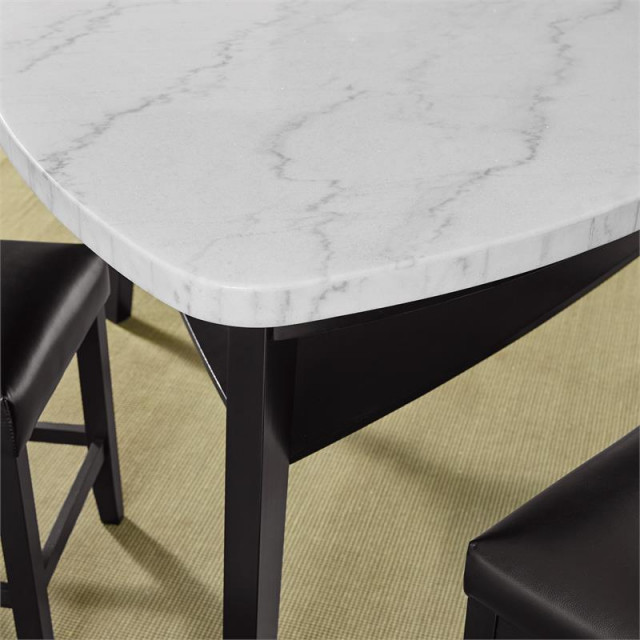 Carrara White Marble Top Counter Height Table - Transitional - Dining ...