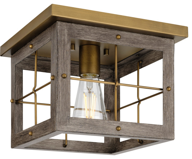 Luxury Modern Farmhouse Ceiling Light, Distressed Brass - Farmhouse ...