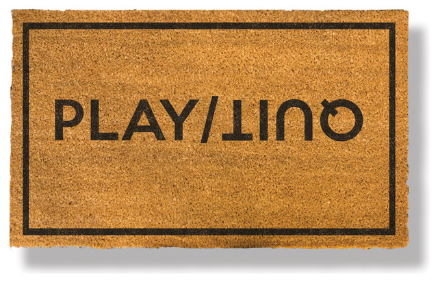 Welcome Mat, ''Play / Quit'' - Contemporary - Doormats - by Bison Mats ...