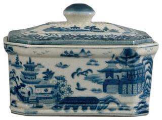 Blue and White Rectangular Lidded Box - Asian - Decorative Boxes - by ...