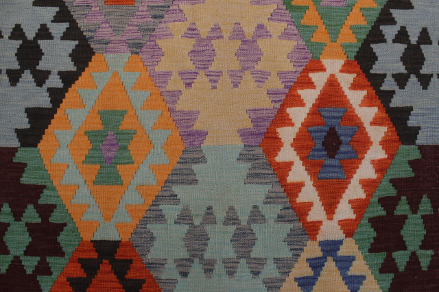 Bohemian Turkish Kilim Shera Hand-Woven Wool Rug - 8'7'' x 11'4'', 8'7 ...