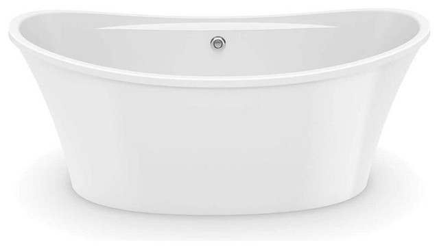 MAAX Ariosa Oval Acrylic Freestanding Soaking Bathtub with Center Drain ...