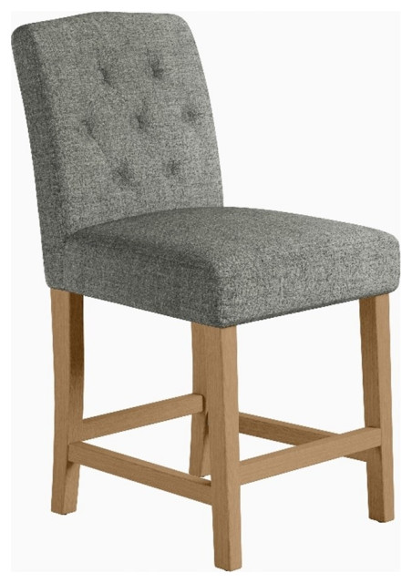 DHP Jane Parsons Upholstered Counter Stool with Tufting in Dark Gray ...