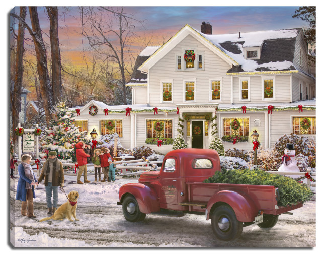 "Old Country Inn" 16x20 Fiber Optic Canvas - Contemporary - Prints And ...