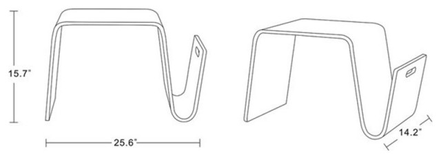 Home Square 26" Wood Rectangle End Table in Walnut Brown - Set of 2 ...