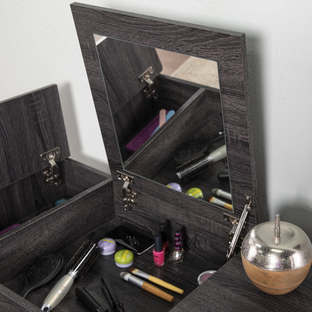 Multifunctional Vanity Table, Flip Up Mirror & Hidden Storage ...