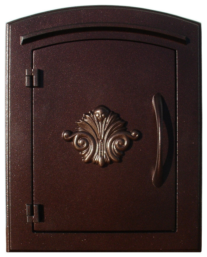 Non-Locking Column Mount Mailbox With "Decorative Scroll Logo", Antique ...