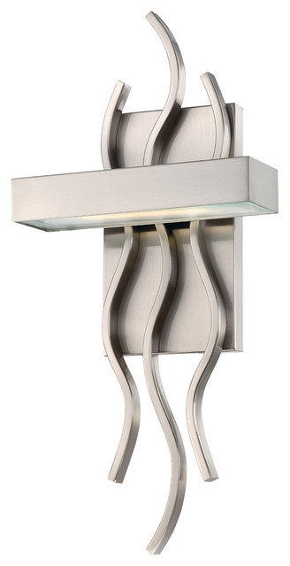 Wave 1 Module Wall Sconce With Frosted Glass - Contemporary - Wall ...