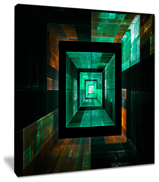 Designart - Deep Green Infinite Cube - Contemporary Canvas Art Print ...