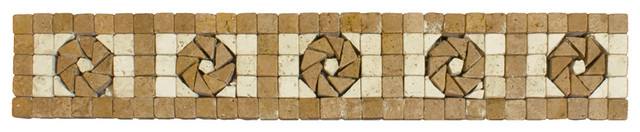 Noce and Chiaro Travertine Listello - Traditional - Accent Trim And ...