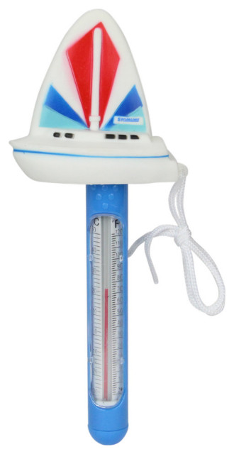 Blue and White HydroTools Sail Boat Thermometer for Swimming Pools or ...