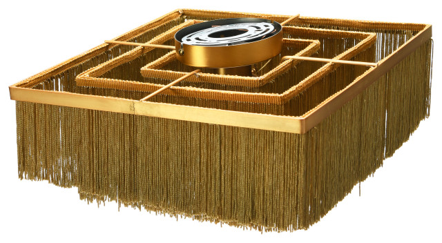 13.75" Square Flush Mount Fringe Light Fixture - Contemporary - Flush ...