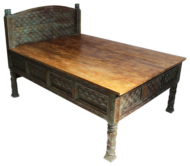 Design Mix Furniture Carved Takhat Daybed - Daybeds | Houzz