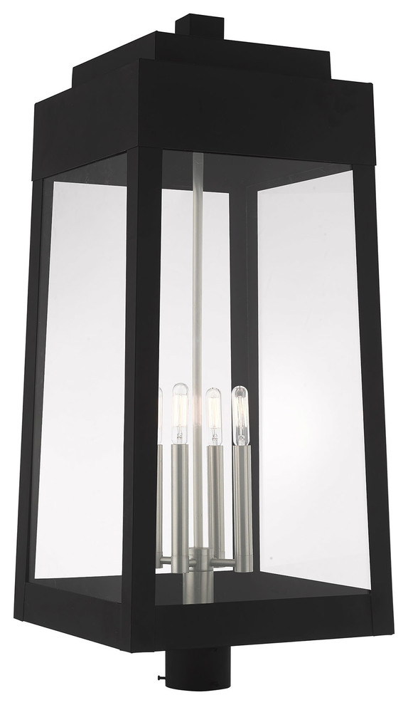 Transitional Black Outdoor Post Top Lantern - Transitional - Post ...