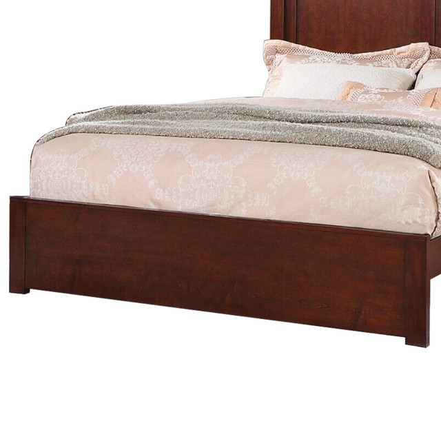 Kali Platform California King Bed, Rectangular Panel, Cherry Brown Wood ...