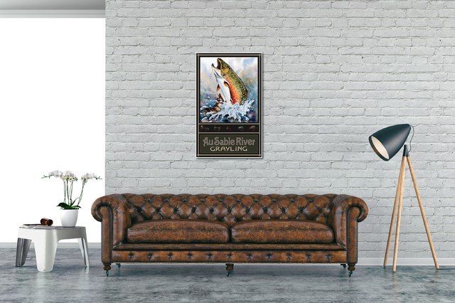 Dave Bartholet Au Sable River Grayling Art Print, 24"x36 ...