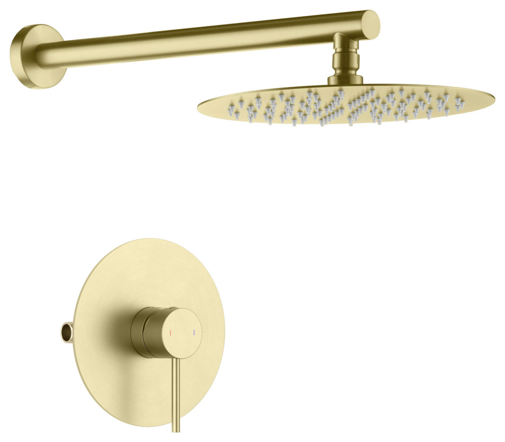 Circular Single Function Shower System, Rough, Valve - Contemporary ...