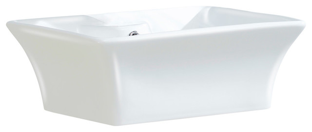 Fine Fixtures White Vitreous China Concave Square Vessel Sink ...