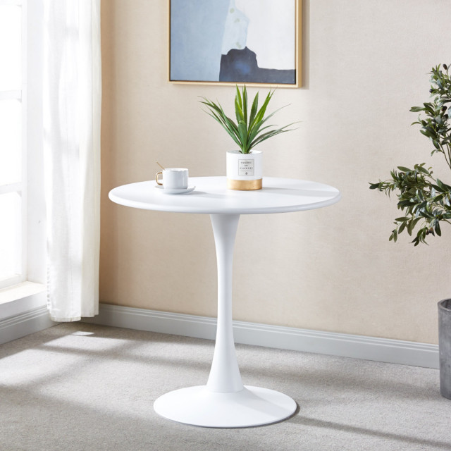 Eleisha Round Dining Table White - Midcentury - Dining Tables - by ...