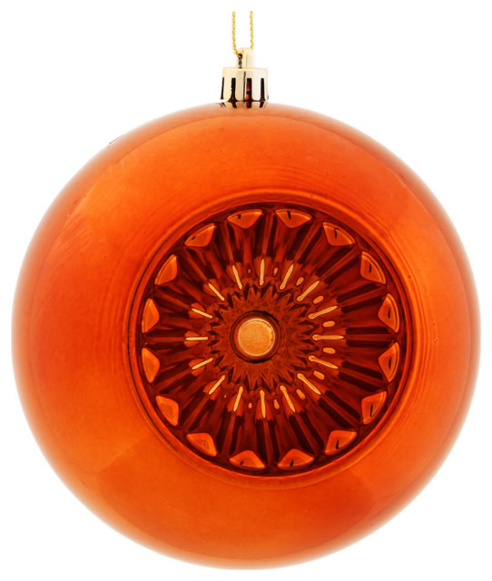 4.75" Copper Shiny Star Brite Ball 4-Pack - Contemporary - Christmas ...